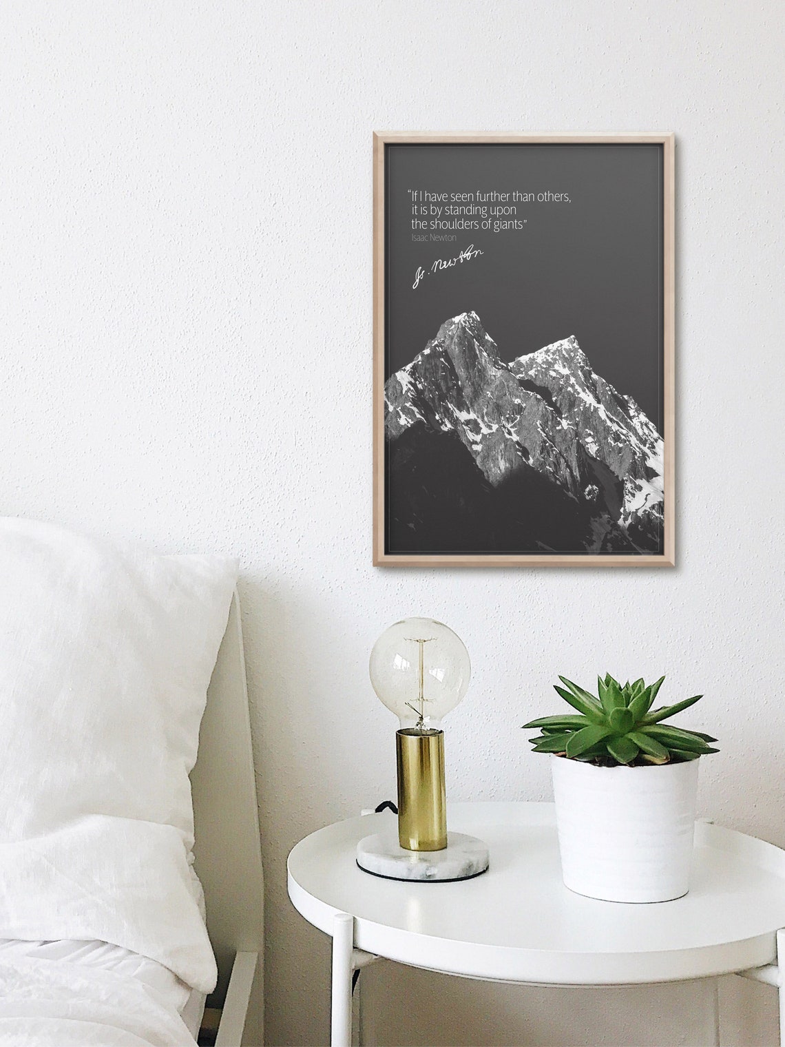 Isaac Newton Quote Photo Print Poster - Pre Signed - If I Have Seen ...