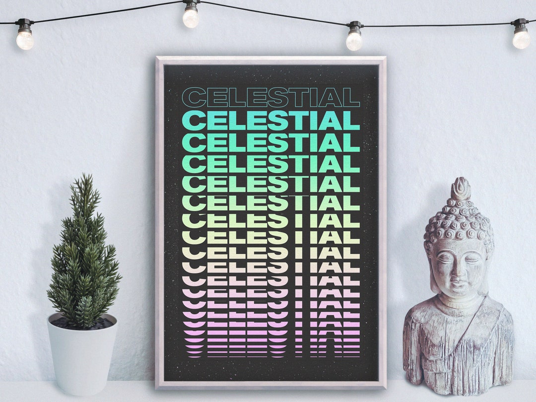 Celestial Word Art Print Poster - Wall Art - Home Decor - Heavenly ...