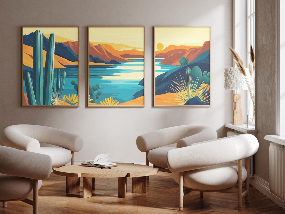 Adobe Dam Regional Park - Glendale, Arizona - Set of 3 - Photo Print ...