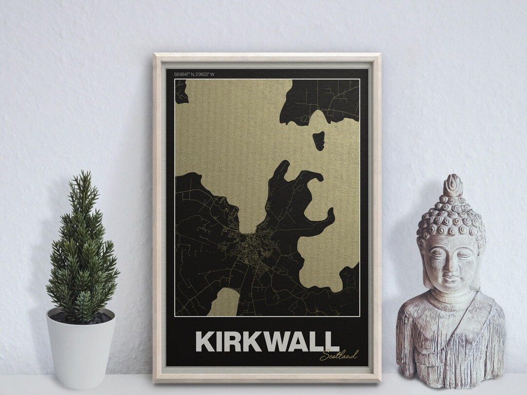 Kirkwall Map Print (orkney Islands) – Minimalist Street Map Poster ...