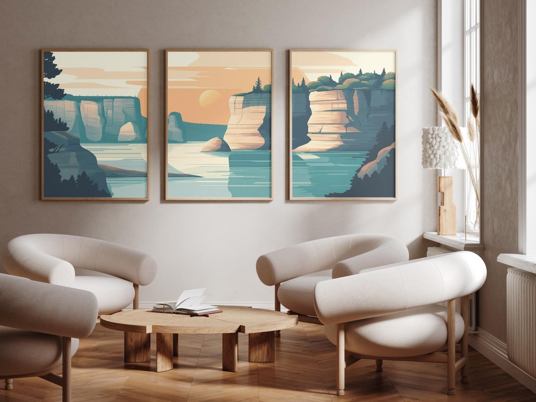 Pictured Rocks National Lakeshore - Munising, Michigan - Set of 3 ...