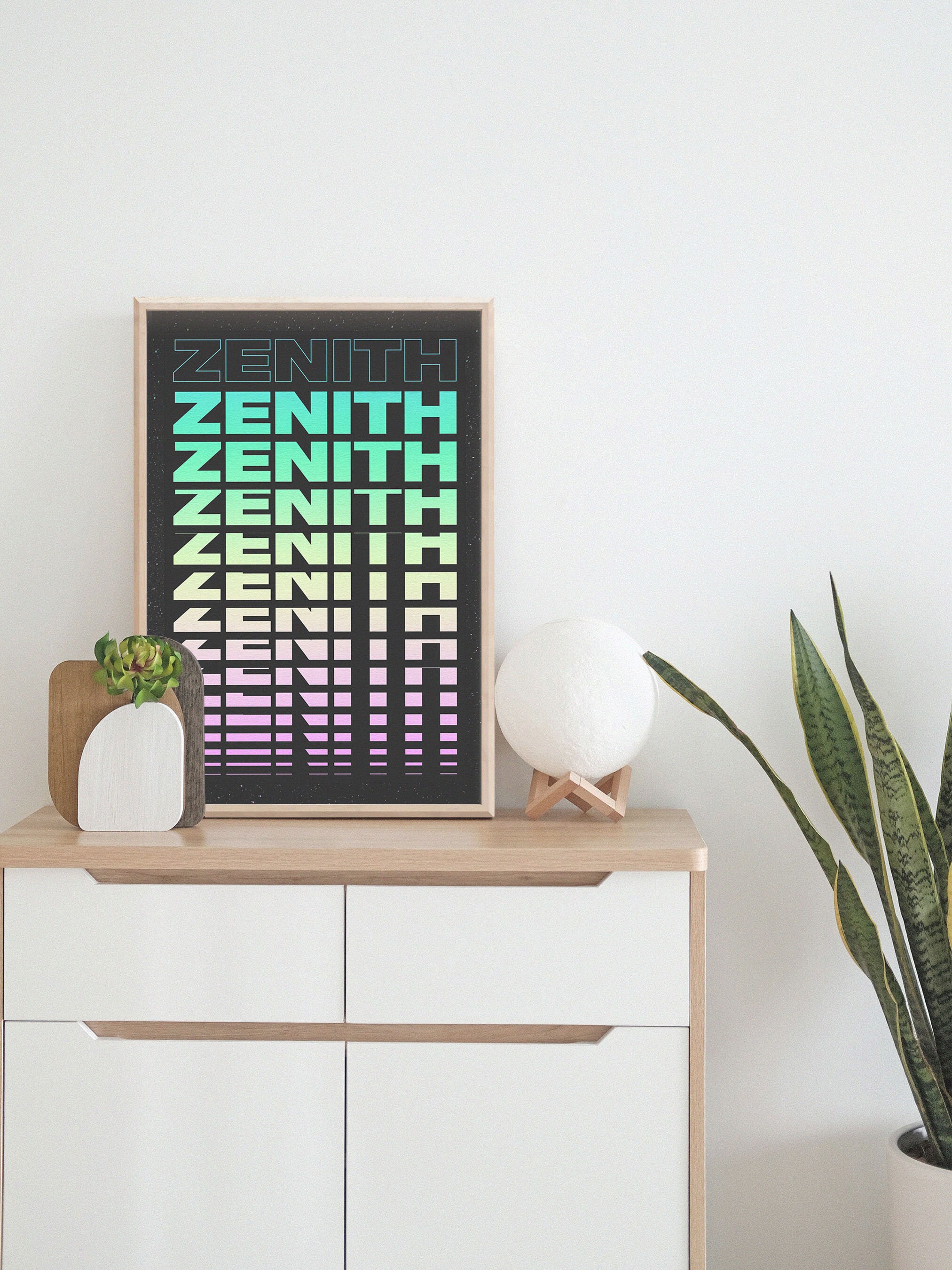 home decor Zenith word art print poster wall art The peak/highest point ...