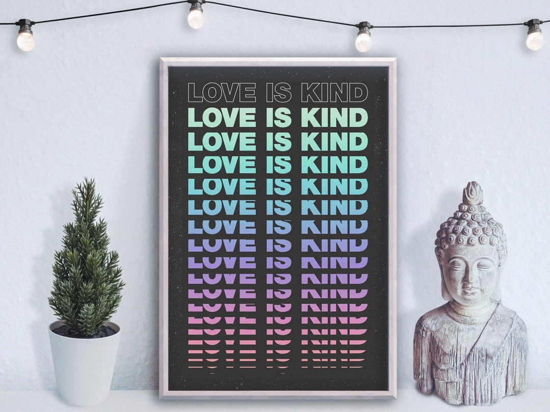 Love is Kind Word Art Print Poster - Wall Art - Home Decor - 1 ...