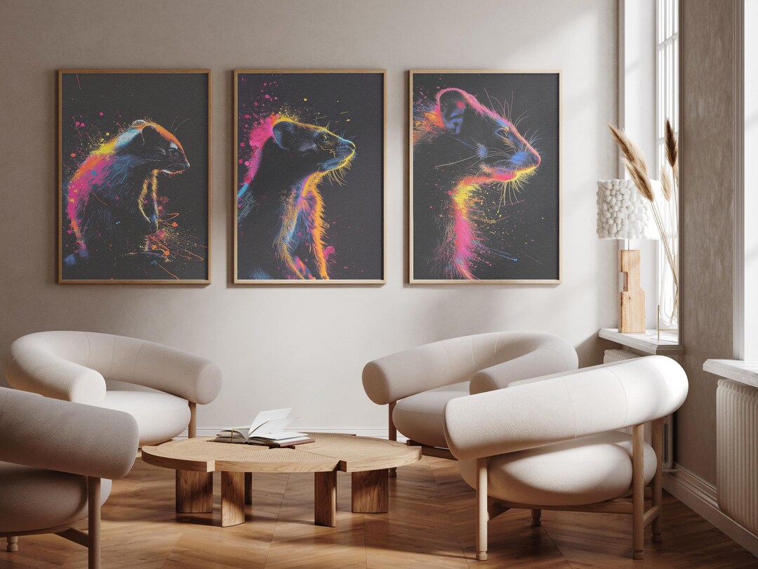 Striped Skunk - Set of Three - Photo Print Poster - Wall Art - Set of 3 ...