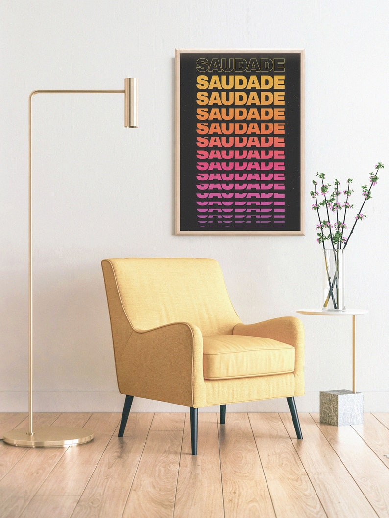 Saudade Word Art Print Poster ein starker emotionaler - Etsy.de