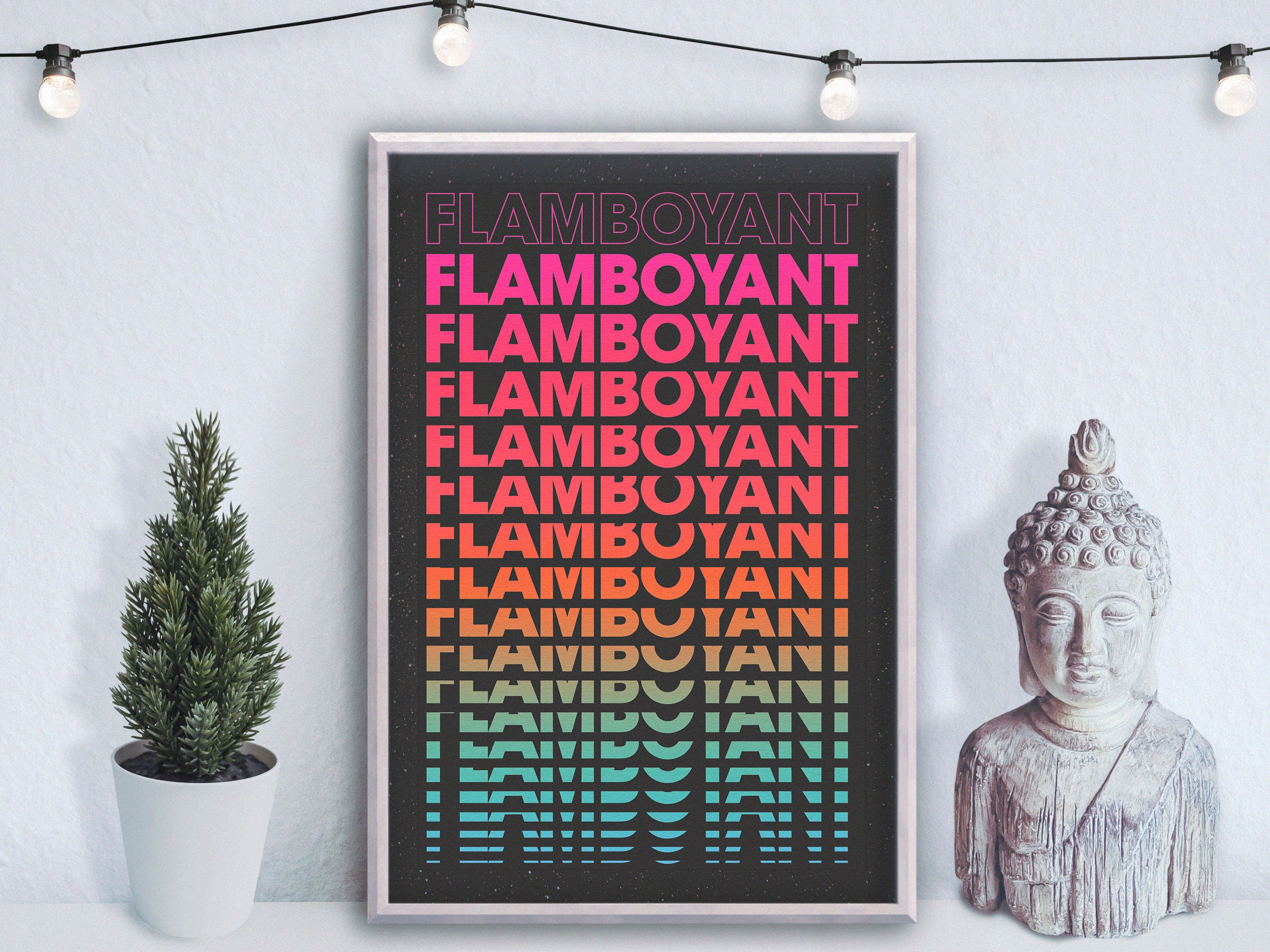 Flamboyant Word Art Print Poster Flashy & Bold Exuberance | Etsy