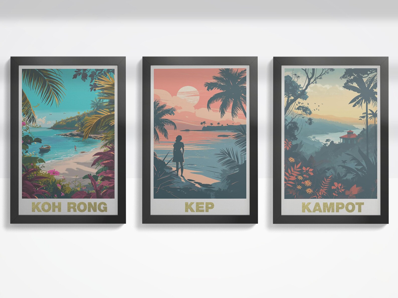 Cambodia | Koh Rong - Kep - Kampot - Set of 3 - Photo Print Posters ...
