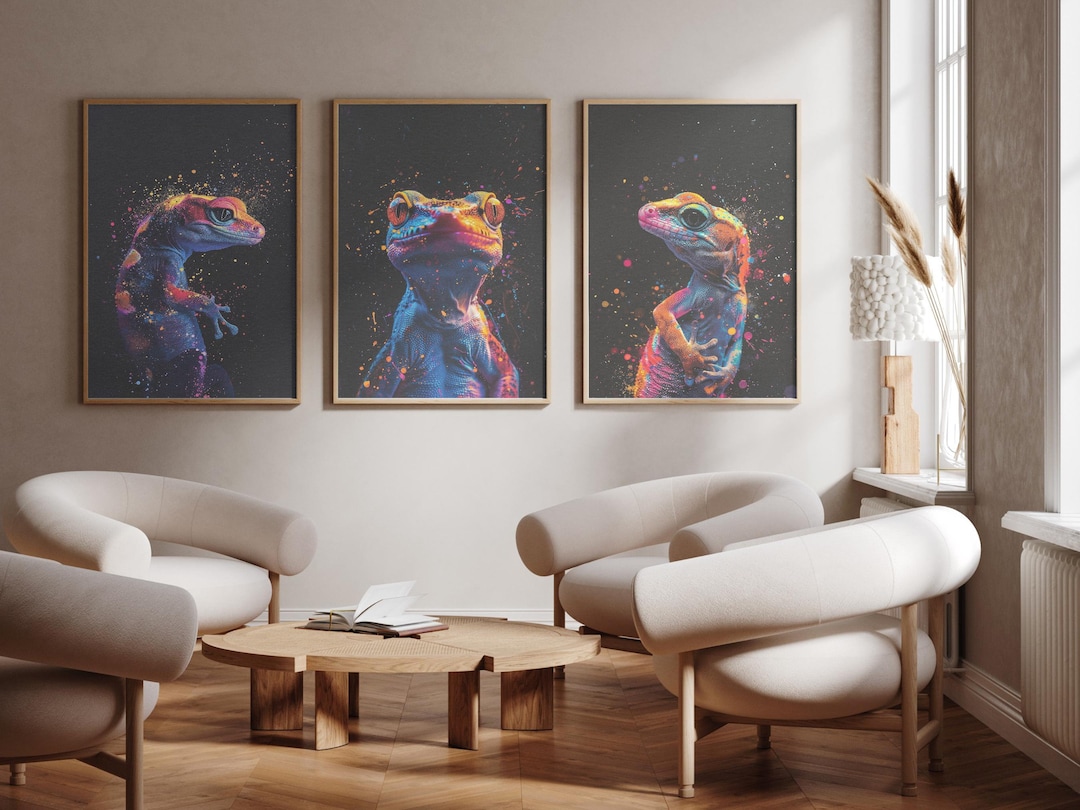Gecko - Set of Three - Photo Print Poster - Wall Art - Set of 3 - - Etsy