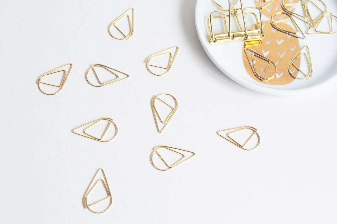 Gold Paper Clips Teardrop Paperclips Planner Accessories - Etsy