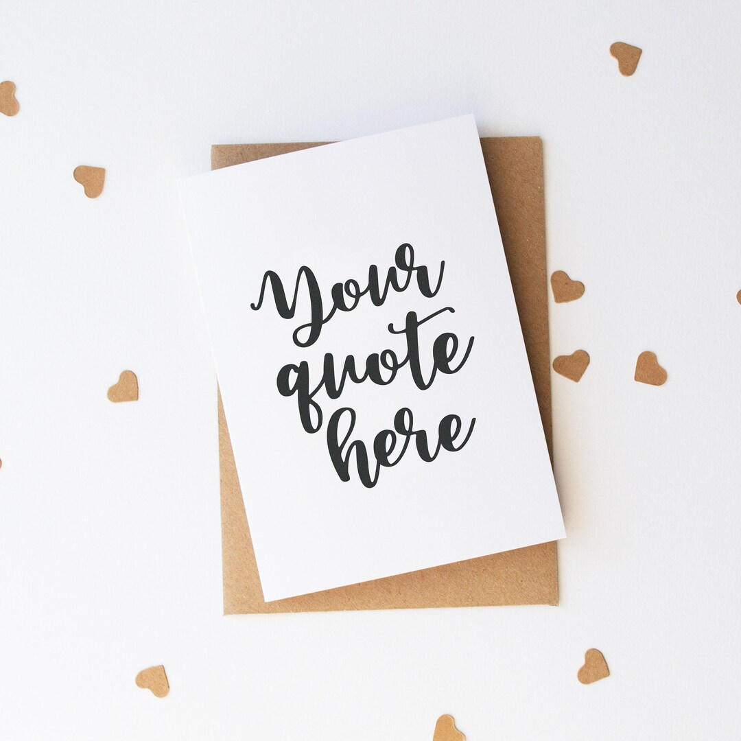 Personalised Card, A6 Size, Custom Quote Card, Handlettered, Valentines ...