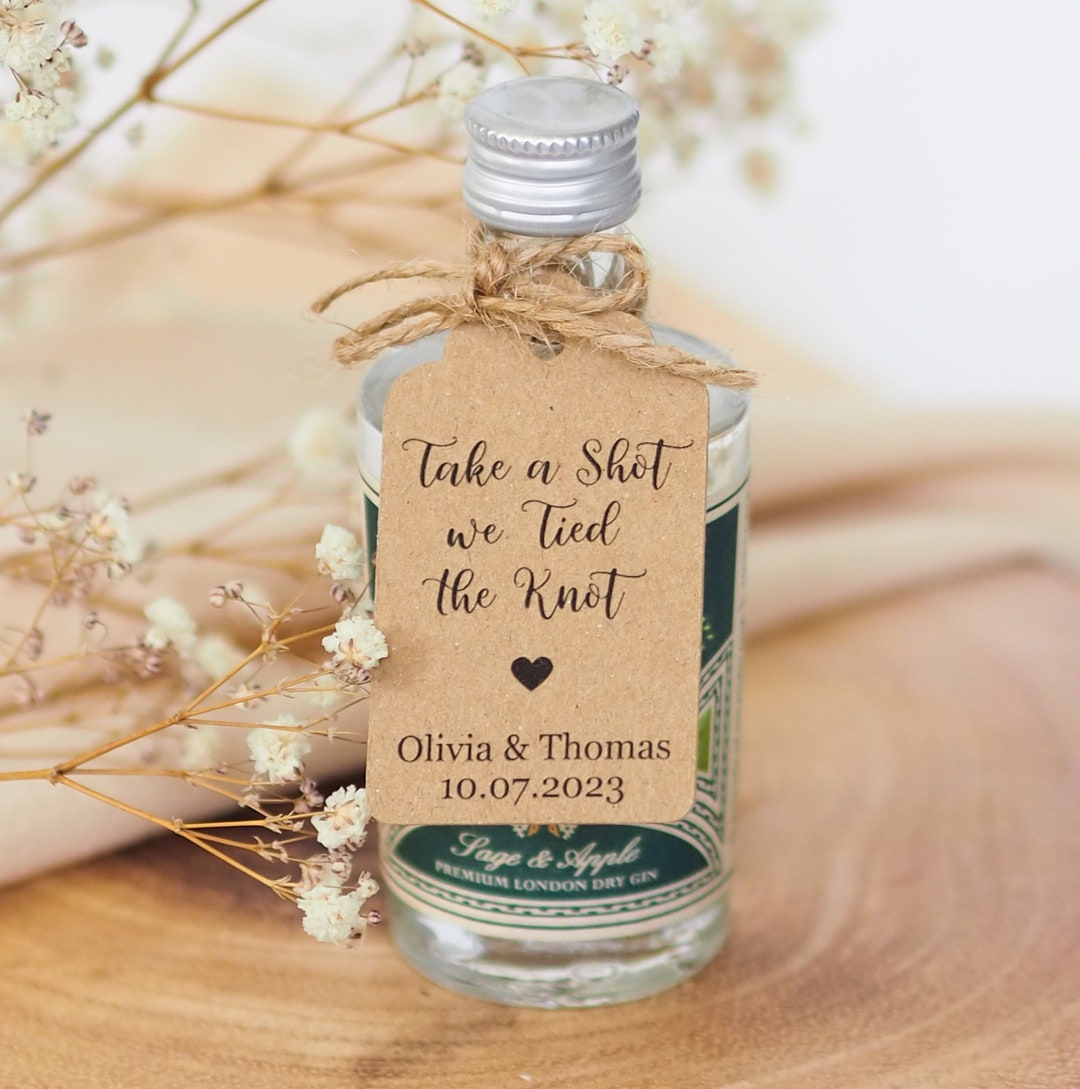 Take a Shot We Tied the Knot, Personalised Wedding Bottle Tags, Wedding ...