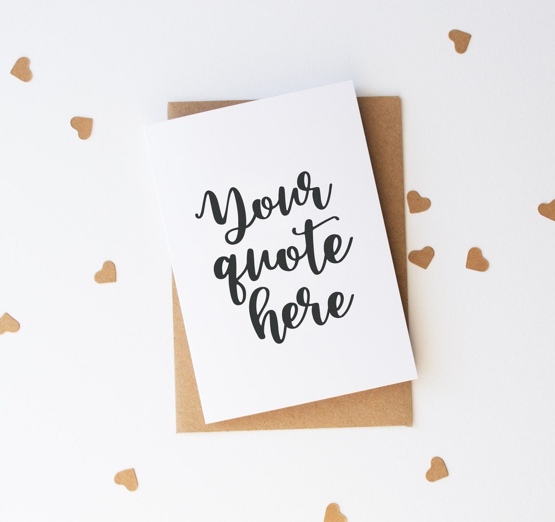 Personalised Card A6 Size Custom Quote Card Handlettered - Etsy