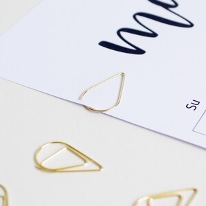 Gold Paper Clips, Teardrop Paperclips, Planner Accessories, Rose Gold ...