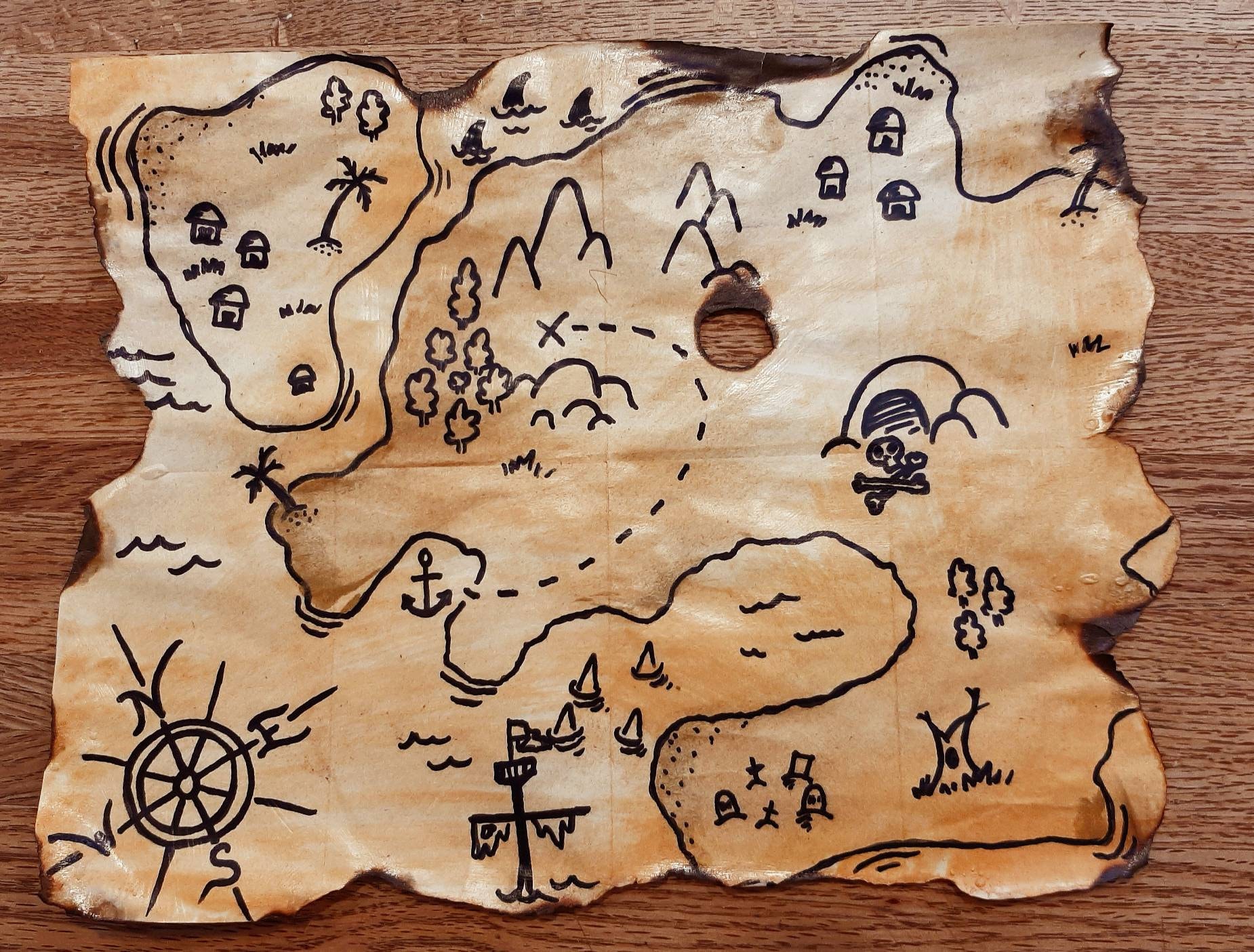 Treasure Map Fantasy Peter Pan Pirate Handmade Art Wall - Etsy
