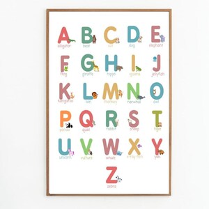 ABC Poster, Colorful Animal ABC Poster, Educational Poster, Classroom ...
