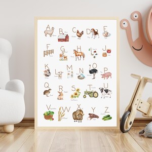 Alphabet Poster, Farm Animal ABC Poster, Nursery Decor, Farmland ...