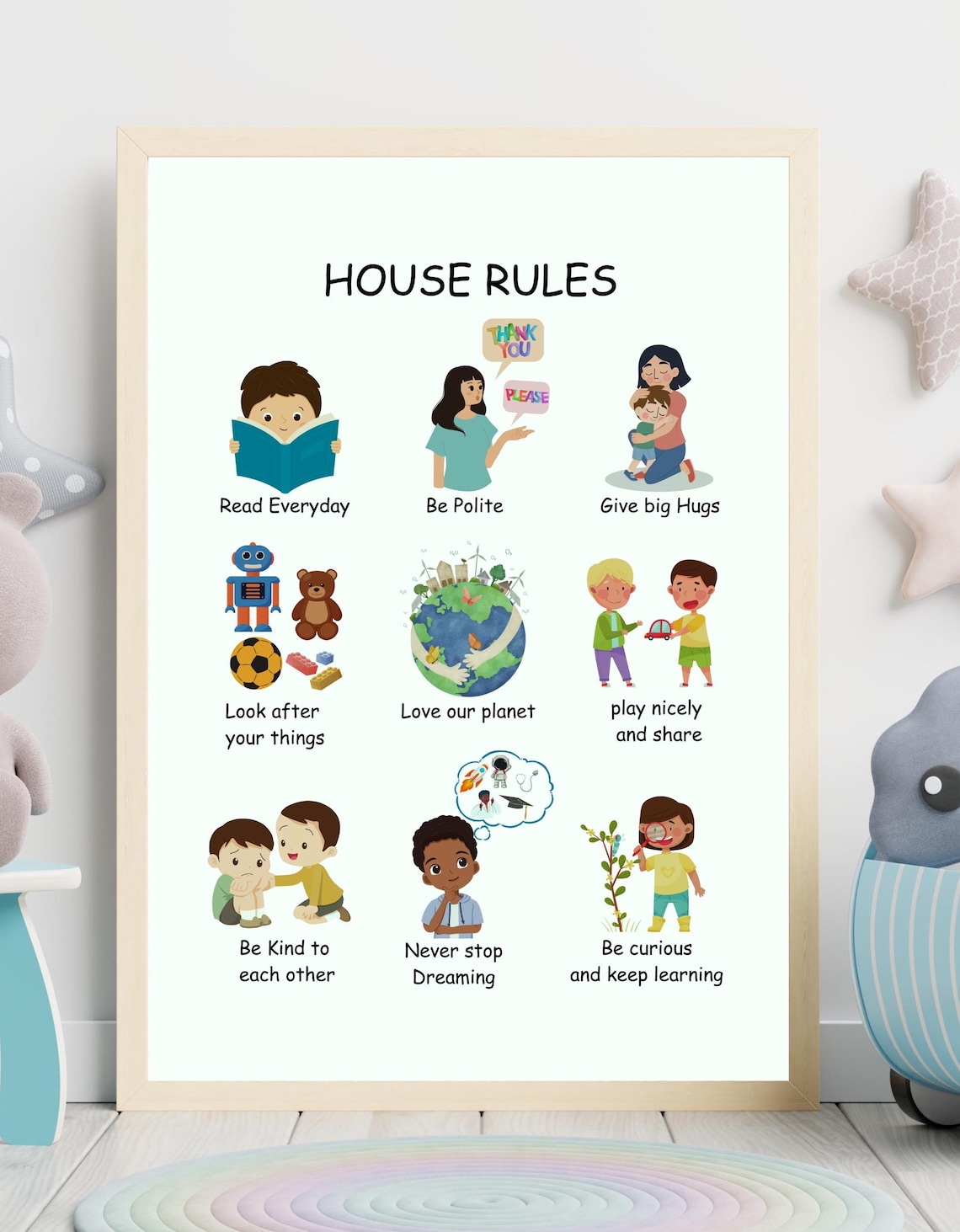 Emotions Chart Kids, House Rules Poster, Solar System Poster ...