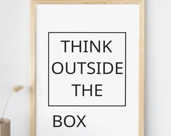 Think Outside the Box Wall Art, Think Outside the Box Wall Decor, Think ...