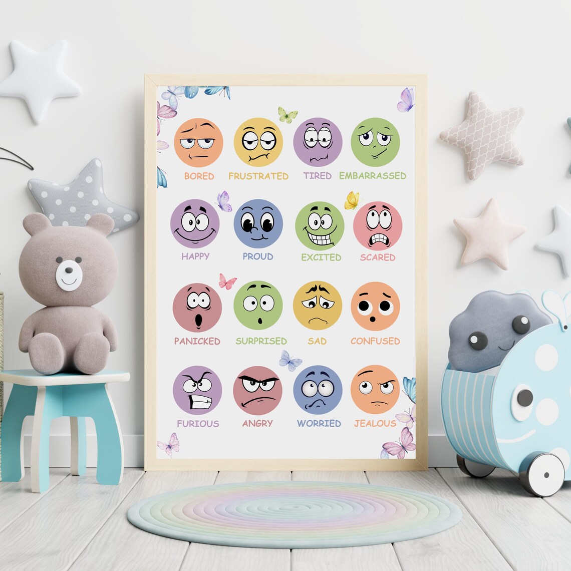 Toddler Feelings Chart, Emotions Chart, Calming Corner for Toddler, My ...