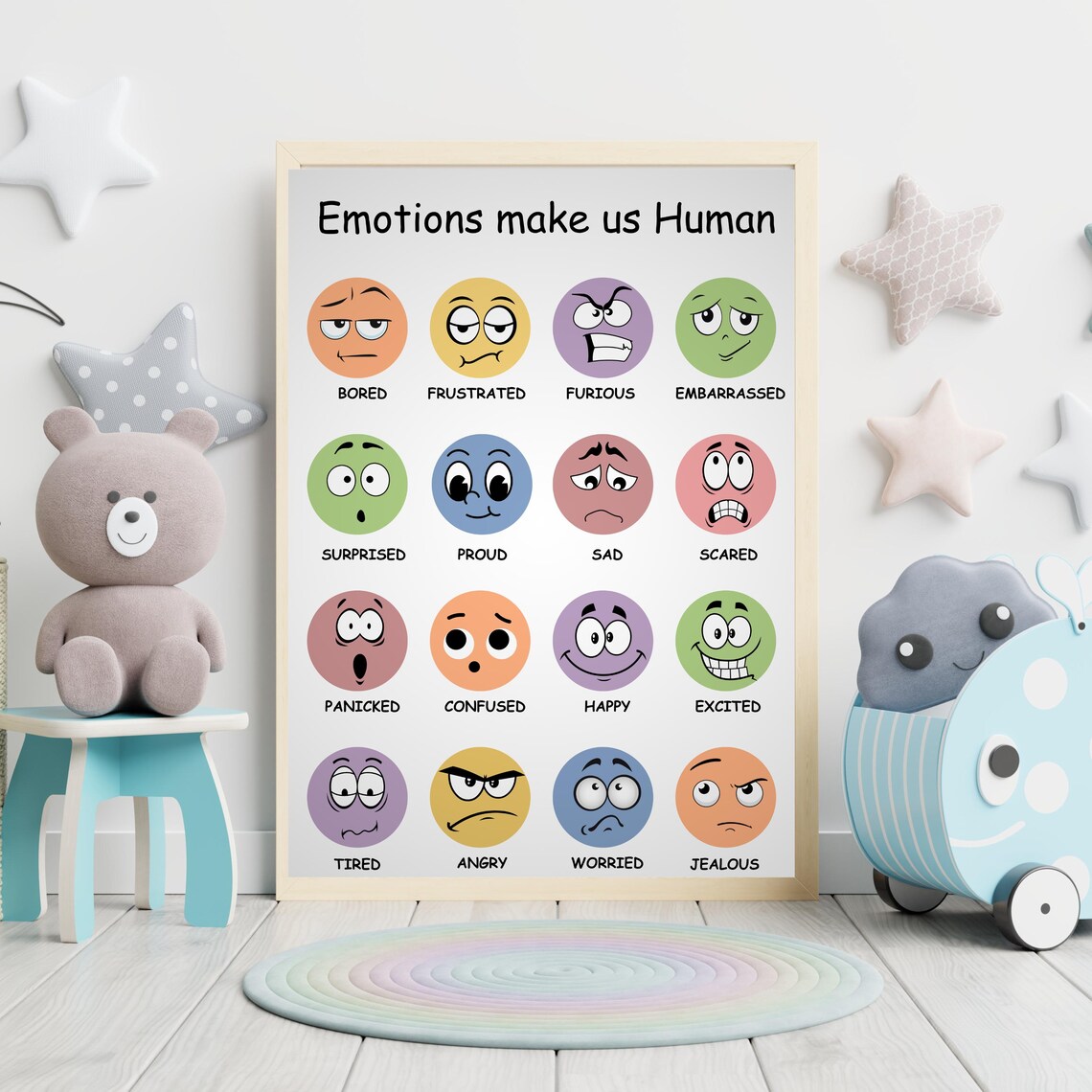 Emotions Chart, Feeling Chart, Two Emotion Posters, Toddler Feelings ...