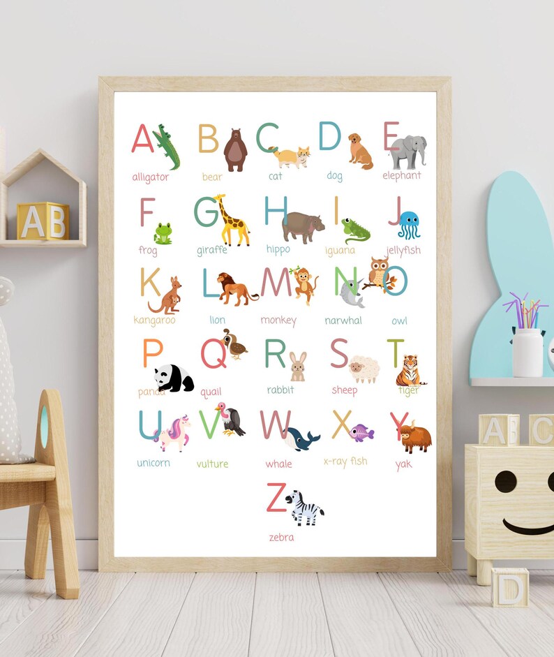 Letters Animals Poster for Kids, Letters Poster, Educational Poster ...