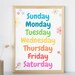 Days of the Week Printable, Montessori Poster, Educational Wall Art ...