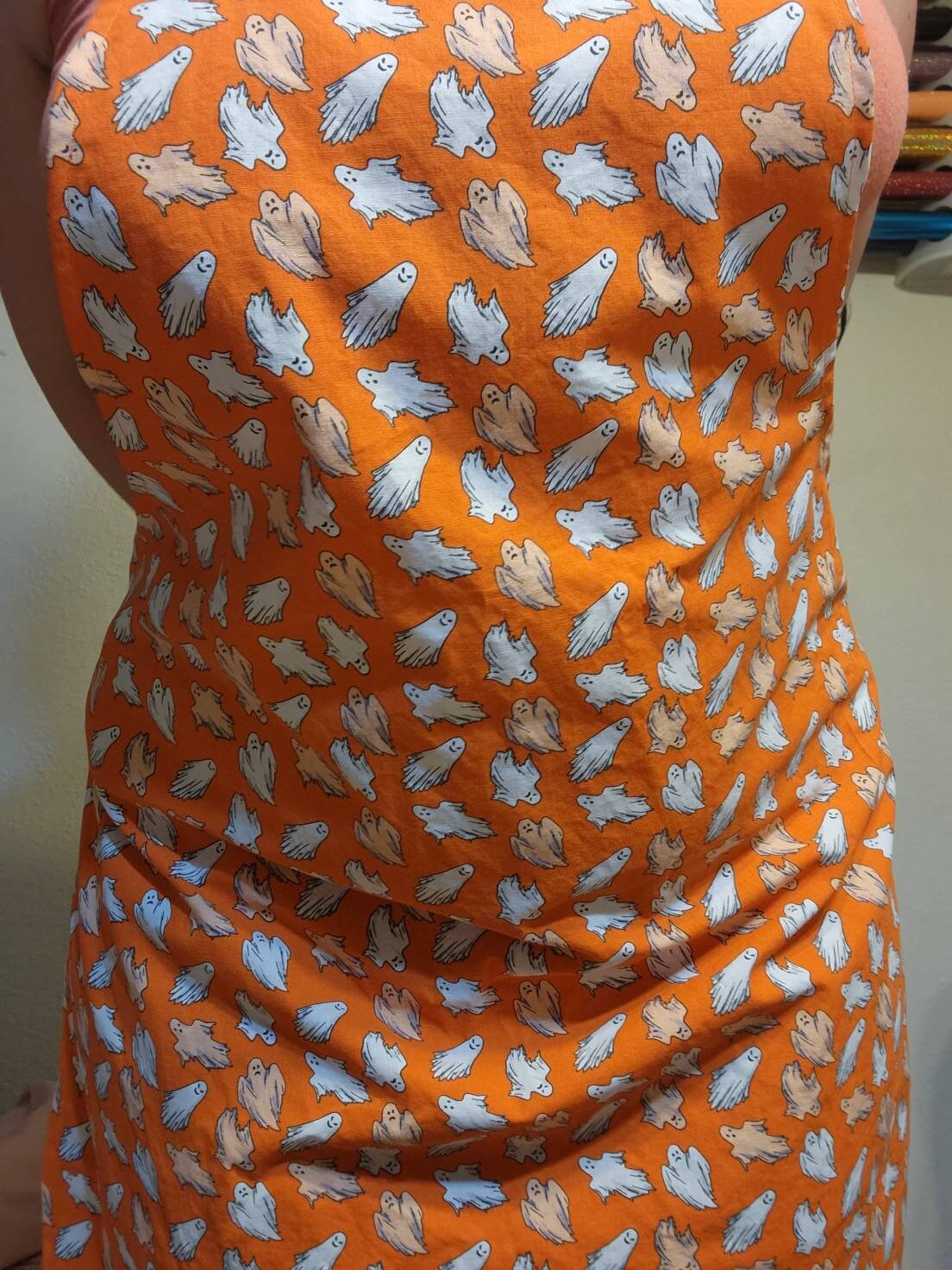 Glow in the Dark Apron Ghost Apron Ghosts Spooky Apron Orange Apron ...