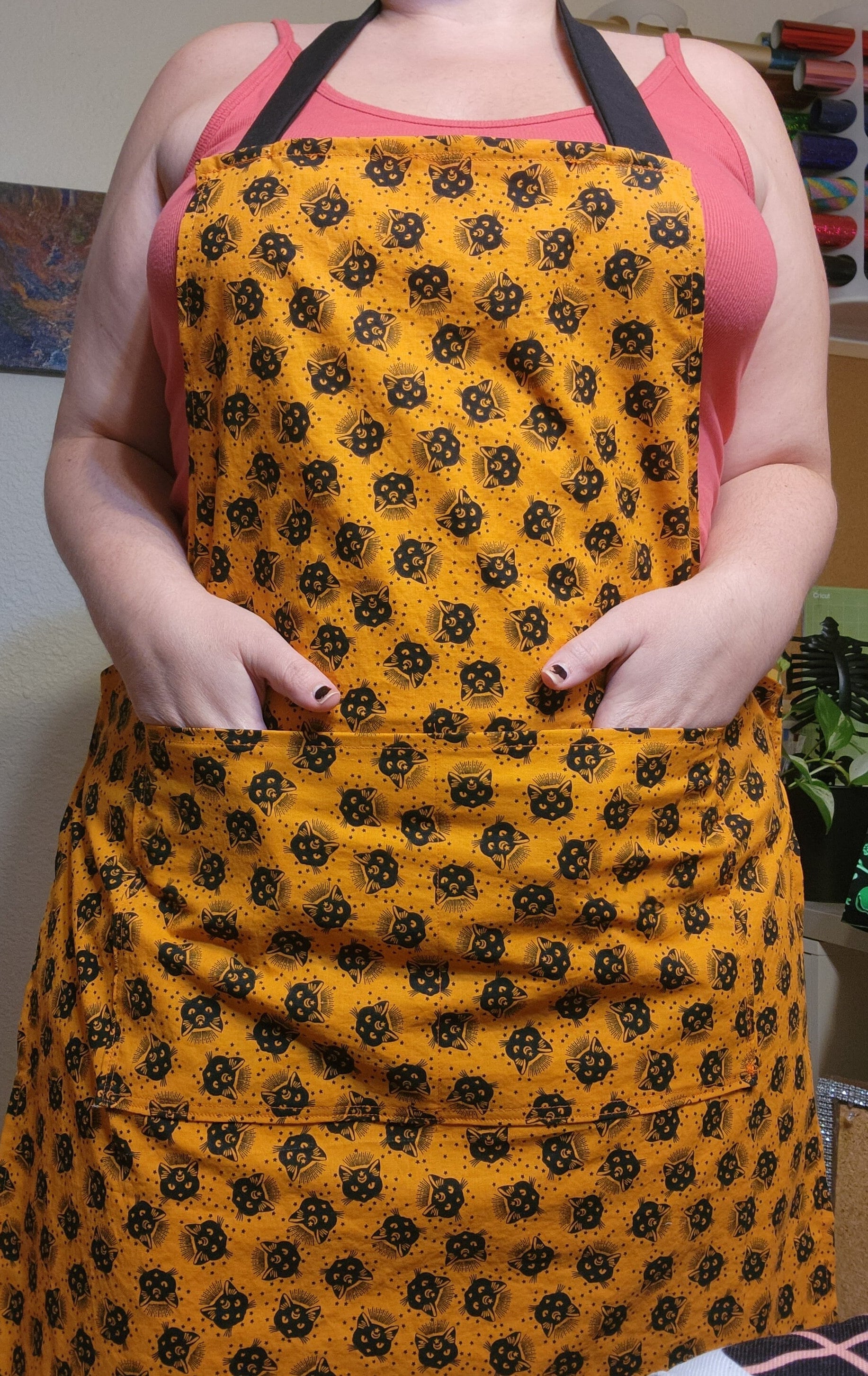 Cats Apron Orange Apron Spooky Apron Halloween Apron - Etsy