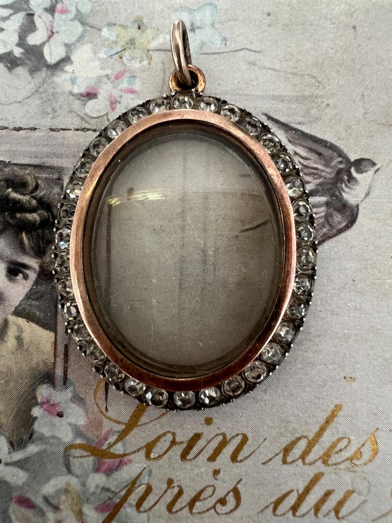 Victorian Gold and Paste Portrait Locket - Etsy