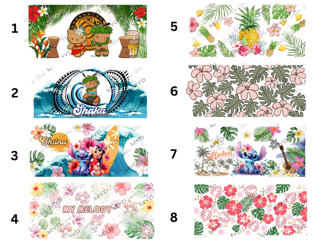 UV DTF 16oz Tumbler Wraps, Hawaii Cup Wraps, Hawaiian Inspired, Cute ...