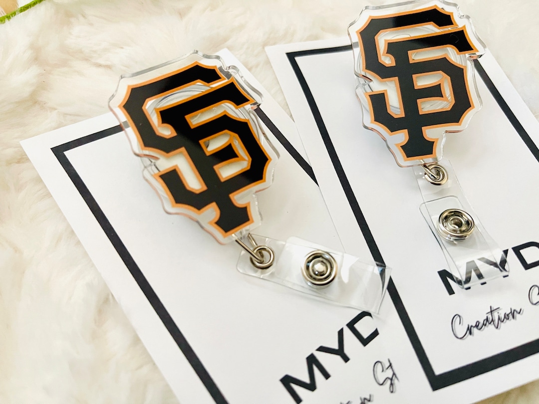 SF Baseball Badge Reel, Alligator Clip, Retractable Badge Reels ...