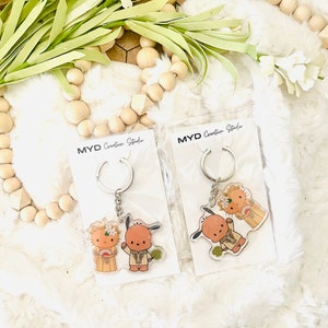 Filipino Inspired Couple Keychain, Cute Kawaii Cat, White Kawaii Dog ...