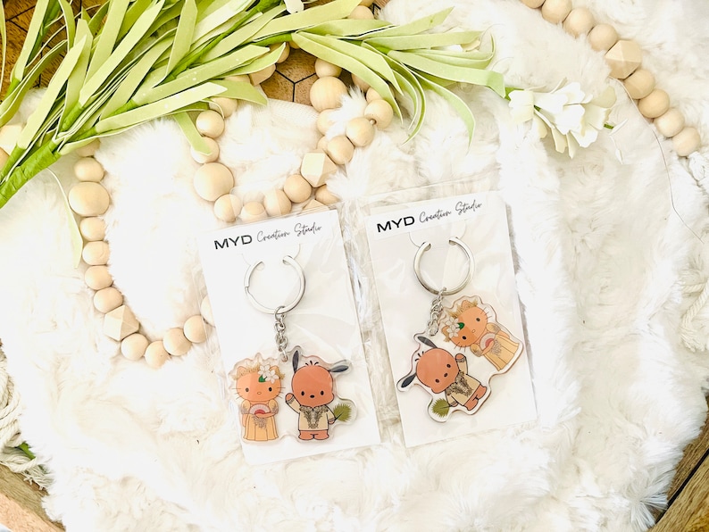 Keychain-filipino Inspired Couple Keychain, Cute Kawaii Cat, White ...