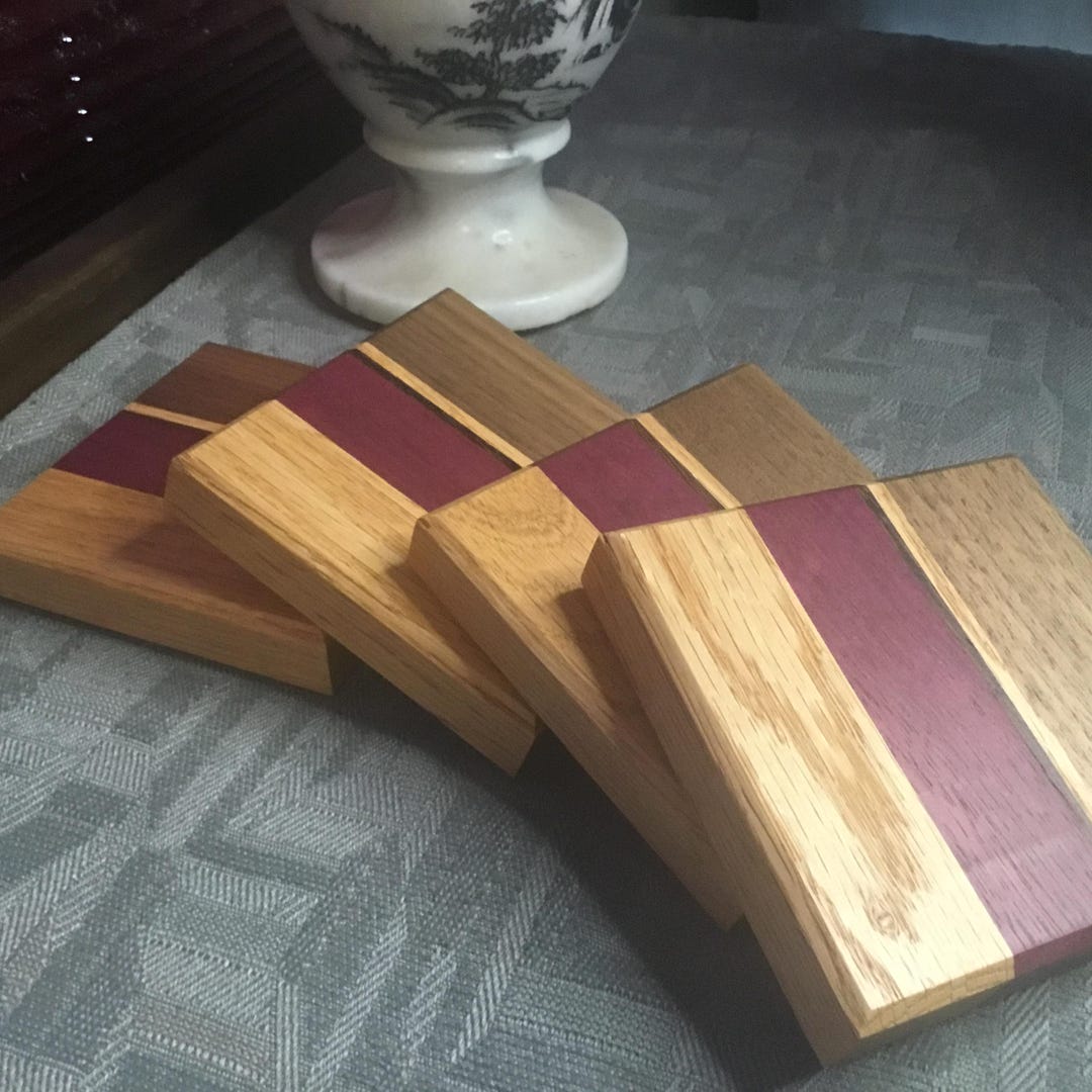 Hardwood Coasters: Square Wooden Drink Coasters - Etsy