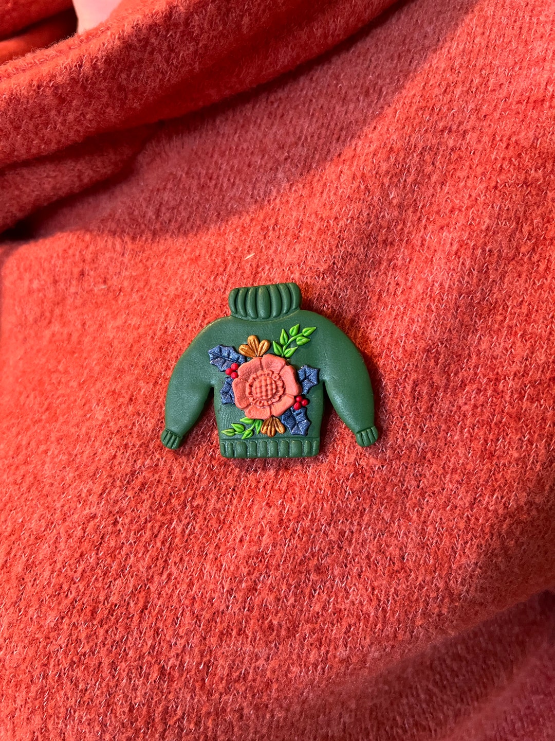 Poymer Clay Handmade Brooch for Christmas - Etsy