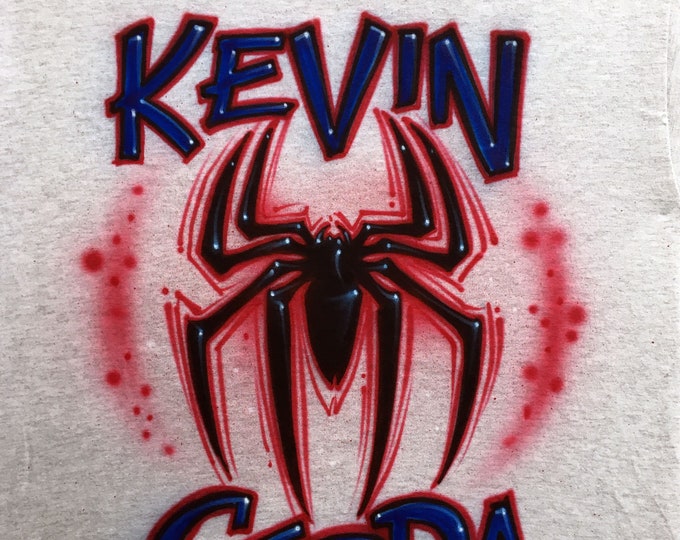 Personalized Custom Airbrushed Spider Birthday Shirt (size 2T - Adult ...