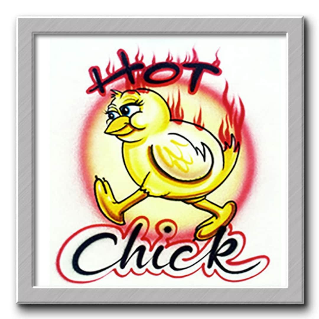 Airbrushed T-shirt * Hot Chick * Your Name/words - Etsy