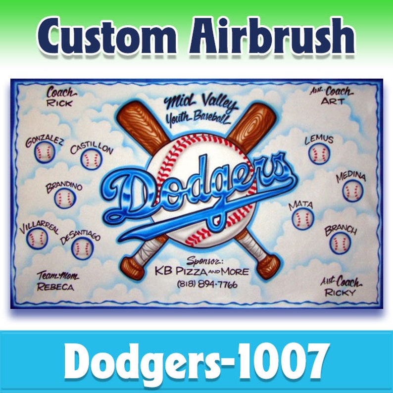 Baseball Banner Dodgers Airbrush Team Banner - Etsy