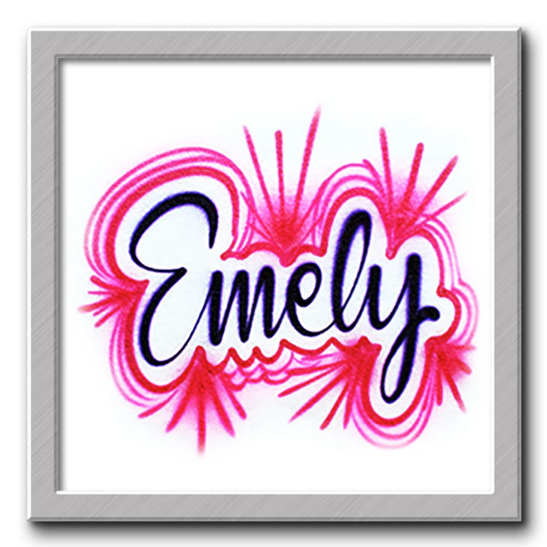 Script Name Design * Airbrushed T-shirt * Your Name * You Choose Color ...