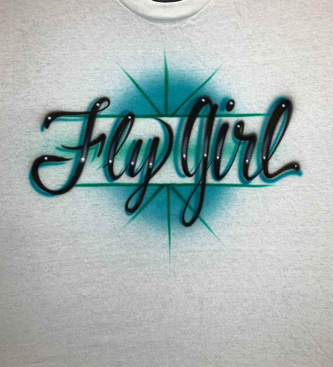 Airbrush T-shirt * Fly Girl * Your Two Words * You Choose Colors - Etsy