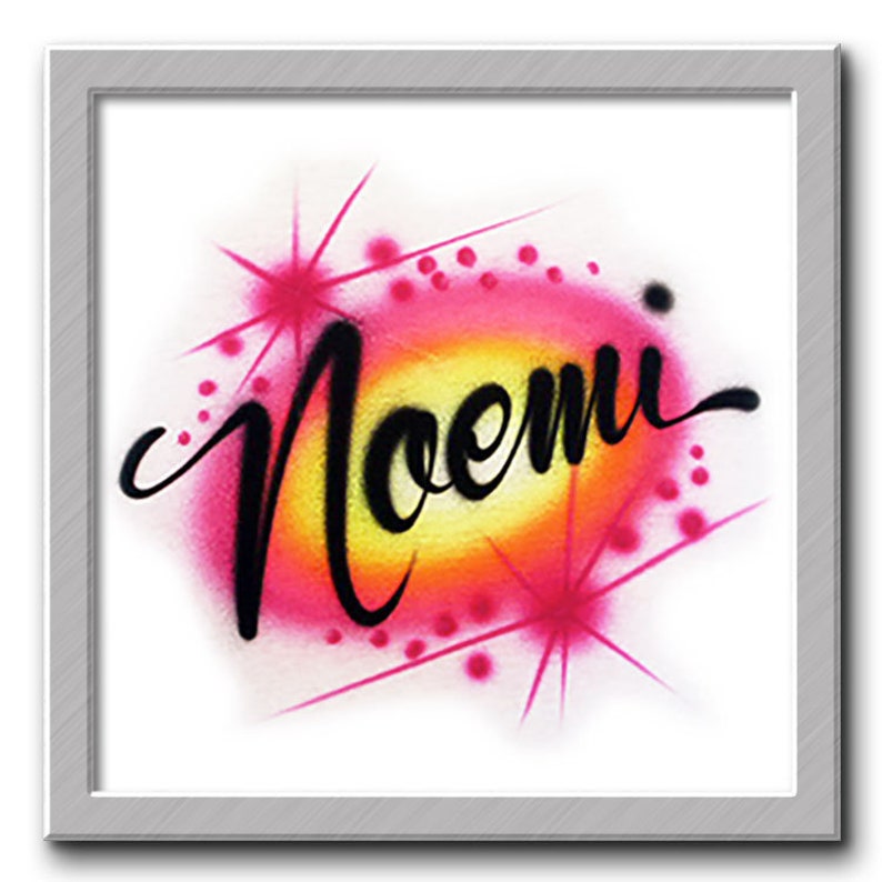 Airbrush T-shirt - Name - Script - Stars - Airbrushed T-shirt ...
