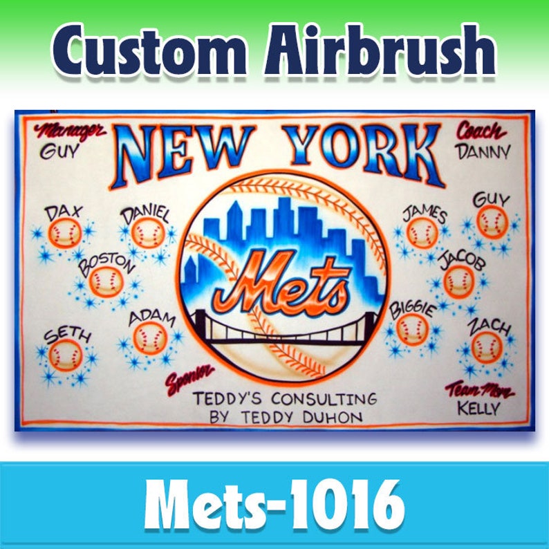 Baseball Banner Mets Airbrush Team Banner | Etsy