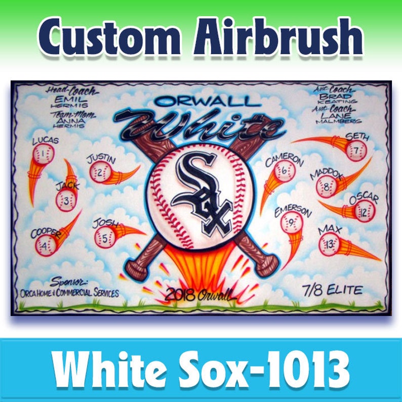 Baseball Banner - White Sox- Airbrush Team Banner - Etsy