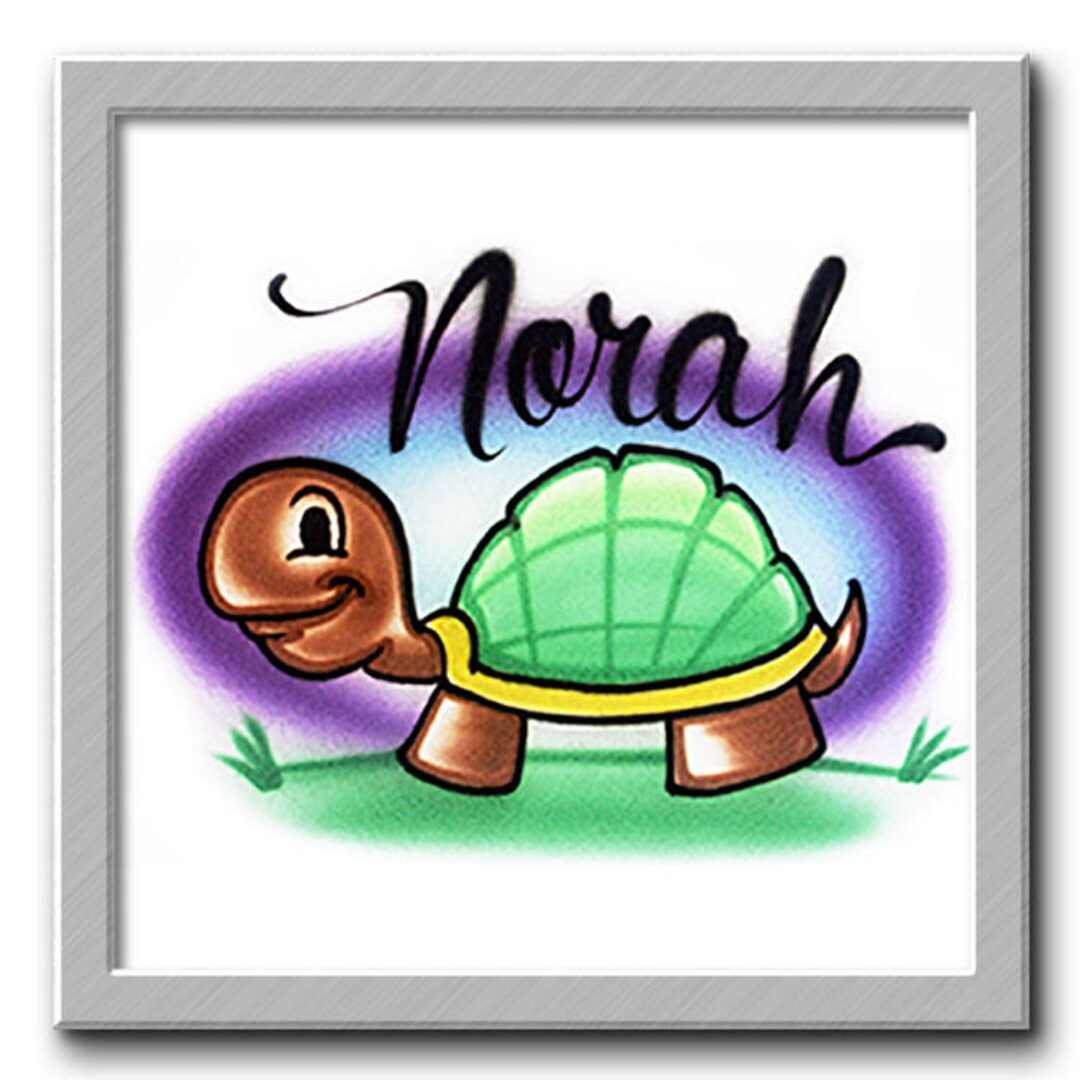 Airbrushed T-shirt * Turtle Design * Your Name/word - Etsy