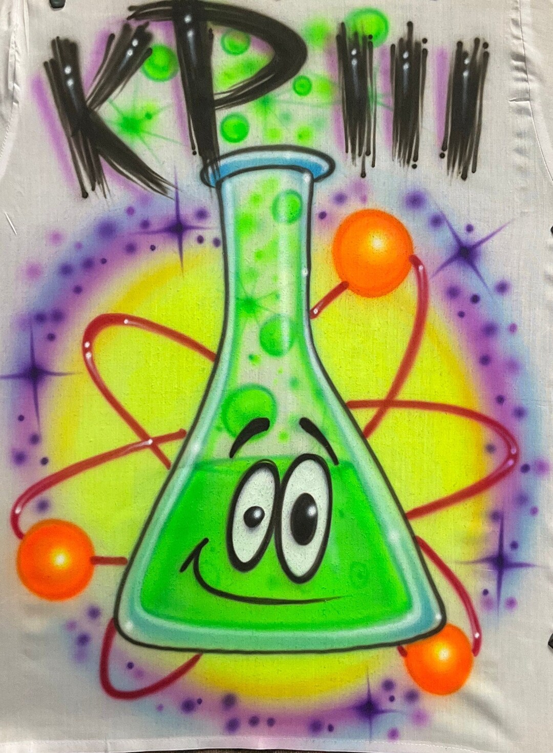 Airbrush T-shirt - Science Flask * Atoms * Chemistry * Your Name ...