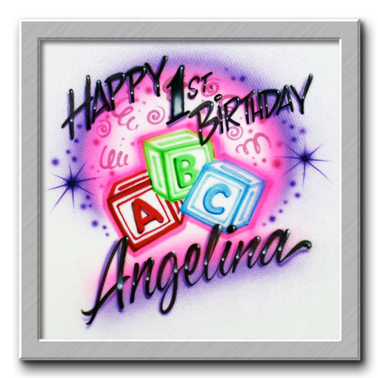 Airbrush T-shirt * Happy Birthday * ABC - Etsy
