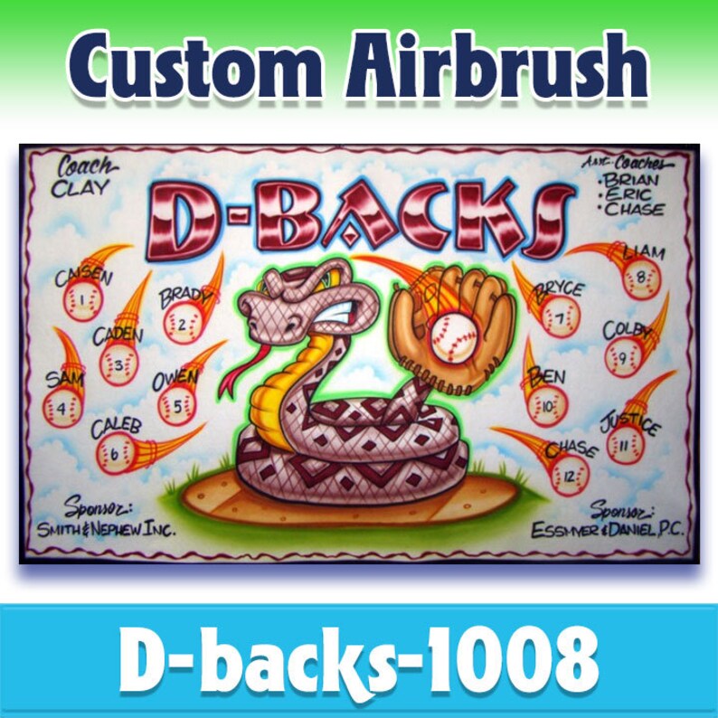 Baseball Banner - D-backs - Airbrush Team Banner - Etsy