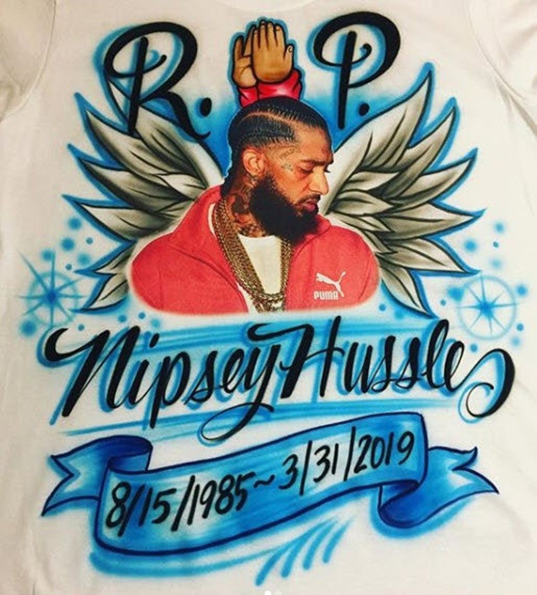 Airbrush & Photo Transfer T-shirt - RIP - Memorialize - Tribute - Etsy