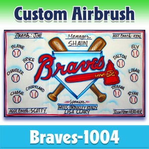 Baseball Banner - Braves - Airbrush Team Banner - Etsy