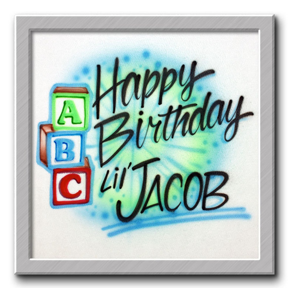 Airbrush T-shirt * Happy Birthday * ABC - Etsy